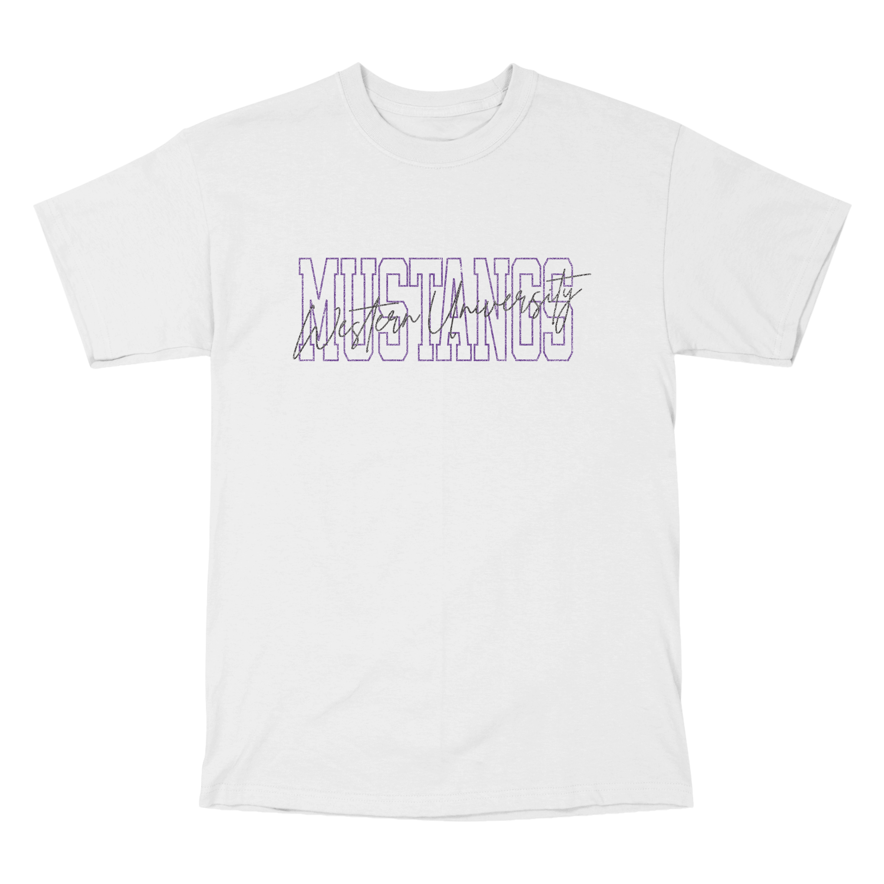 White Heavyweight T-Shirt Mustangs Western University | Dellelce Family ...